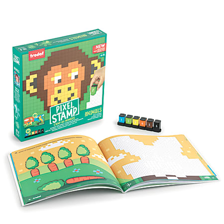 Trodat Pixel Stamp Art Coloring Book Animals Total Qty 1 - Office Depot