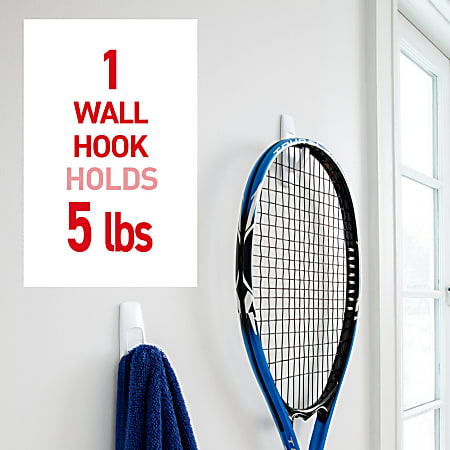 Command Large Utility Hooks 3 Hooks 6 White Adhesive Strips Damage Free ...