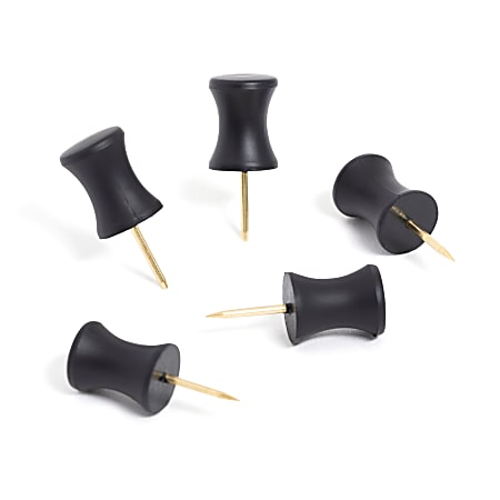 U Brands Soft Touch Standard Push Pins Matte Black Set Of 150 Pins ...