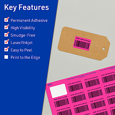 Avery Printable Labels With Sure Feed Technology 94226 NMP20 Rectangle ...