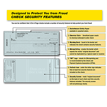 Custom Secure Carbonless Business Check Start Up Kit 2 Part 13 x 9 316 ...