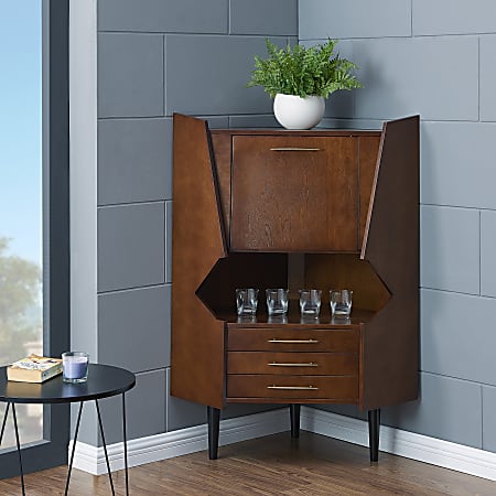 Southern enterprises hentz corner bar cabinet store