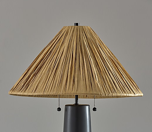 Adesso Waylon Table Lamp BlackRaffia Grass Shade - Office Depot