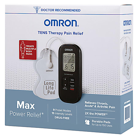 Omron PM500 Max Power Relief TENS Device 7 12 x 7 12 Black - Office Depot