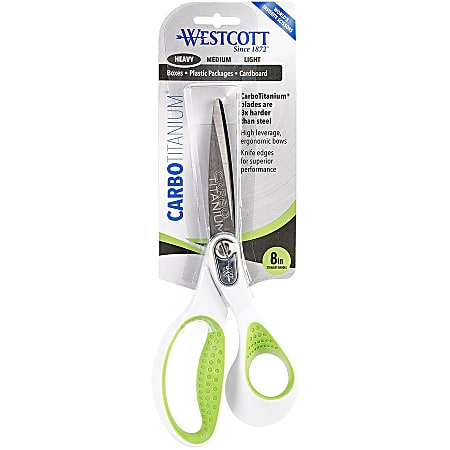 Westcott Straight Carbo Titanium Scissors 8 L Pointed Tip Gray - Office ...