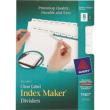 Avery Print Apply Clear Label Mini Dividers With Index Maker Easy Apply ...