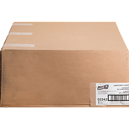 Genuine Joe Workhorse Janitors Cart 40 W x 20.50 D x 38 H Charcoal ...