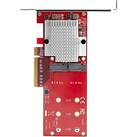 StarTech.com Dual M.2 PCIe SSD Adapter Card x8x16 Dual NVMe or AHCI M.2 ...