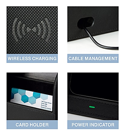 Realspace Desk Organizer With Wireless Charger With Antimicrobial ...