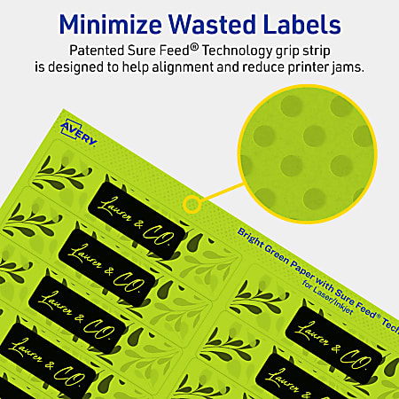Avery Printable Labels With Sure Feed Technology 94202 BGP80 Rectangle ...