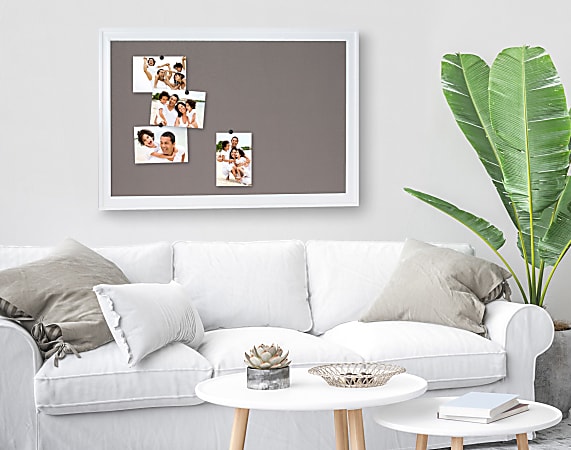 DesignOvations Bosc Non Magnetic Framed Linen Fabric Pinboard 27 12 x ...