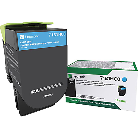 Lexmark 71B1HC0 Cyan High Yield Return Program Toner Cartridge - Office ...