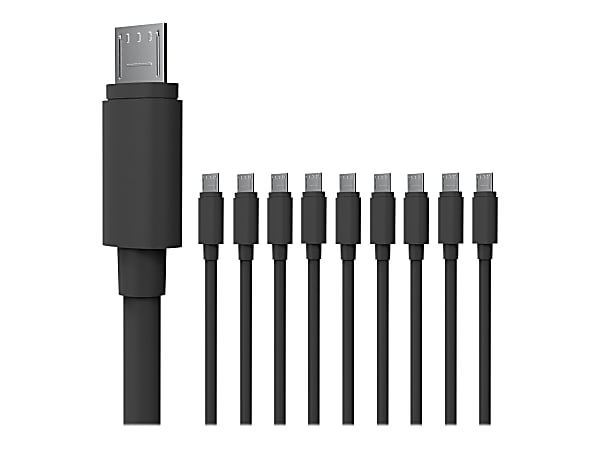 ChargeTech USB power cable Micro USB Type B M 5 V 2.4 A retractable ...