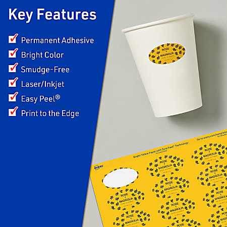 Avery Print To The Edge Labels With Sure Feed Technology And Easy Peel ...