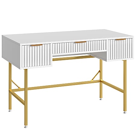 Bestier 47.6 W Fluted Computer Writing Desk with Storage Office Desk ...