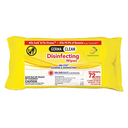 Gemma Cleaning And Disinfecting Wipes Lemon Scent Pack Of 72 Wipes Office Depot