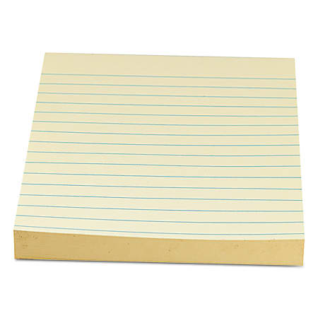 Universal Sticky Notes Lined 4 in x 6 in Yellow 100 Sheets Per Pad Pack ...