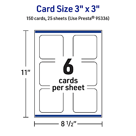 Avery Printable Note Cards With Sure Feed Technology 3 x 3 Square ...