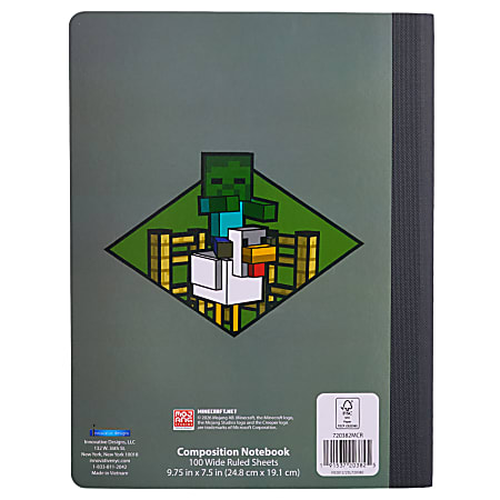 Minecraft Licensed Wide Ruled Composition Notebook 9.5 x 7.25 100 ...