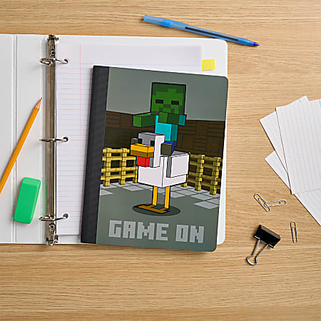 Minecraft Licensed Wide Ruled Composition Notebook 9.5 x 7.25 100 ...