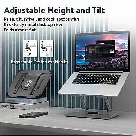 Uncaged Ergonomics Swivel Laptop Stand for Desk Adjustable Laptop Riser ...