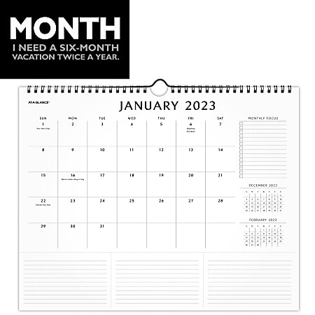 AT-A-GLANCE Elevation 2023 RY Monthly Wall Calendar, Medium, 15" x 12"