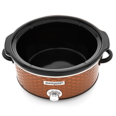 Brentwood Scallop Pattern 4.5 Quart Slow Cooker 9 12 x 11 Copper ...