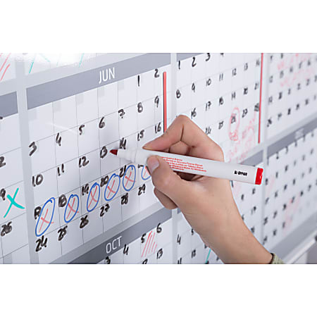 MasterVision 36 12 month Calendar Planning Board Yearly 12 Month White ...