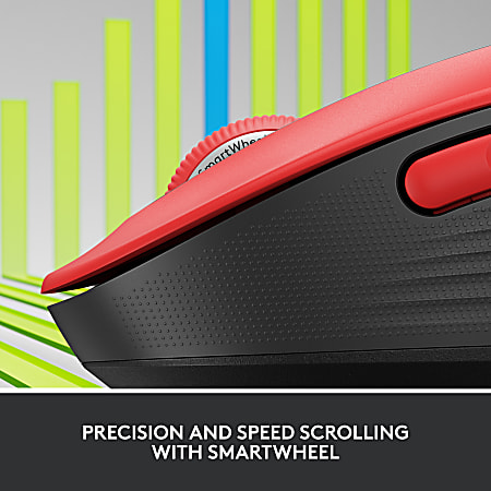 Logitech Signature M650 L Full Size Wireless Mouse Red 910 006358 ...