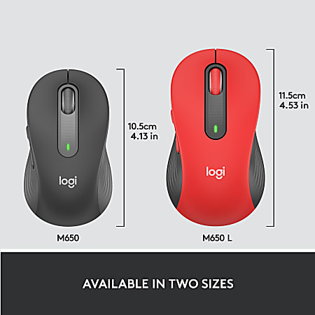 Logitech Signature M650 L Full Size Wireless Mouse Red 910 006358 ...
