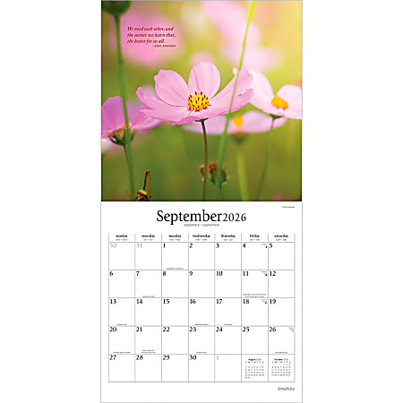 2026 Brush Dance Simplicity Monthly Plastic Free Square Wall Calendar ...