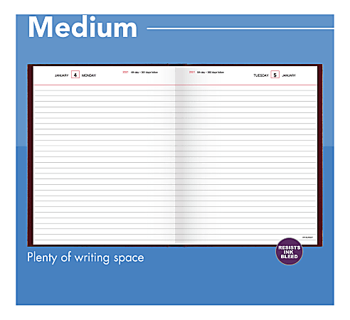AT A GLANCE Standard Daily Diary 7 12 x 9 12 Red January to December ...