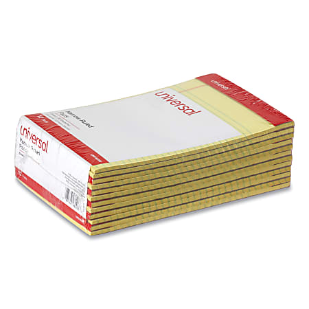 Universal Perforated Ruled Writing Pads Narrow Rule 5 x 8 Canary Yellow ...
