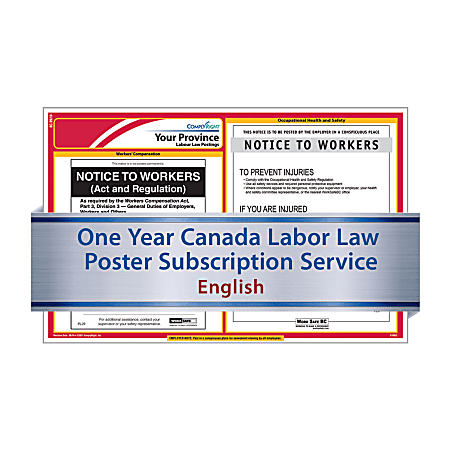 ComplyRight Canadian Federal and Province Labor Law 1 Year Poster ...