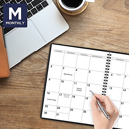 AT A GLANCE Large Print Monthly Planner 7 x 8 34 Black January To ...