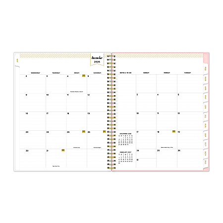 2027 Blue Sky Coming Up Roses Blush WeeklyMonthly Planning Calendar 8 ...