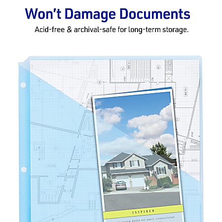 Avery Binder Pockets For 3 Ring Binders Assorted Blue Clear Green Pink ...