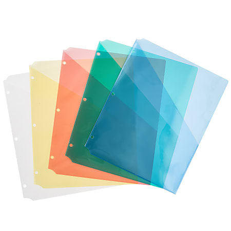 Avery Binder Pockets For 3 Ring Binders Assorted Blue Clear Green Pink ...