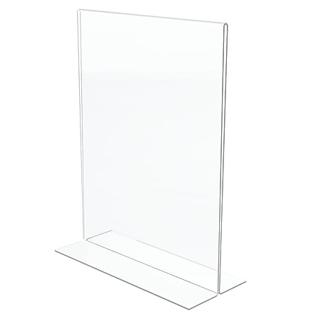 Office Depot Brand Stand Up Sign Holder Vertical 11 H x 8 12 W Clear ...