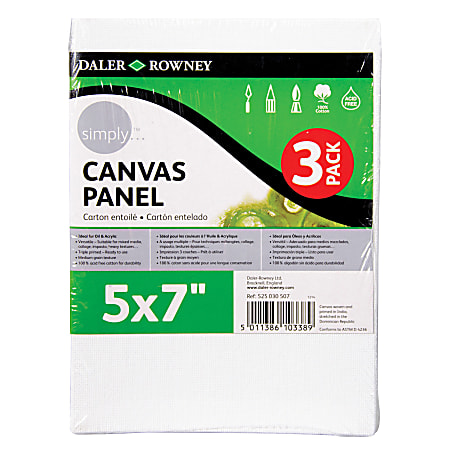 Daler Rowney Simply White Canvas Panels 7 H x 5 W x 38 D White 3 Panels ...
