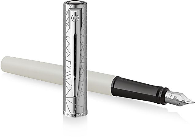 Waterman Allure Deluxe Fountain Pen Fine Point 0.5 mm White Lacquer ...