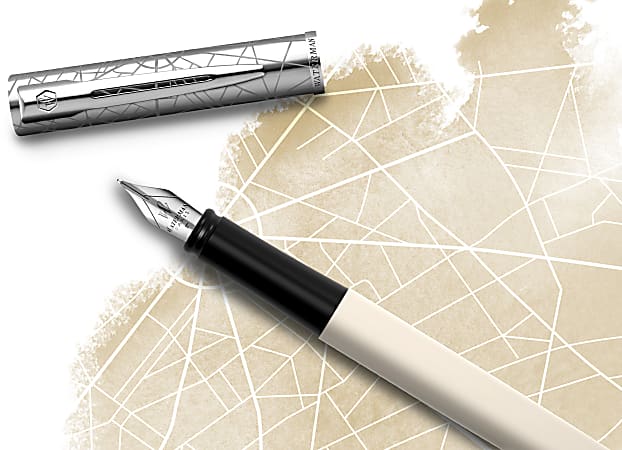 Waterman Allure Deluxe Fountain Pen Fine Point 0.5 mm White Lacquer ...