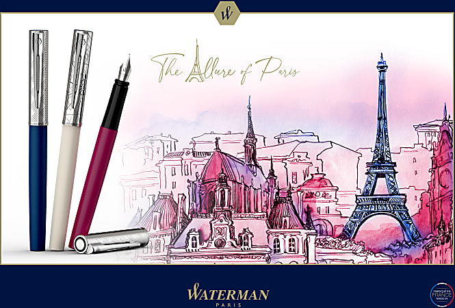 Waterman Allure Deluxe Fountain Pen Fine Point 0.5 mm White Lacquer ...