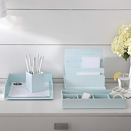 Realspace Blue Tile 5 Compartment Divided Desk Tray - Office Depot