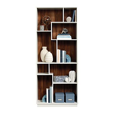 Sauder Vista Key 72 H 9 Shelf Bookcase Pearl OakBlaze Acacia - Office Depot