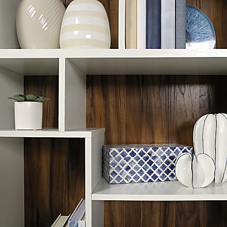 Sauder Vista Key 72 H 9 Shelf Bookcase Pearl OakBlaze Acacia - Office Depot