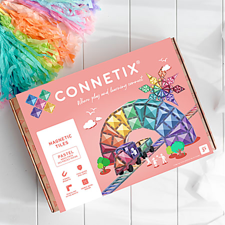 Connetix Magnetic Tiles Pastel Mega Pack 202 Pieces - Office Depot