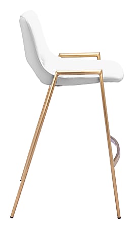 Zuo Desi Counter Height Stools WhiteGold Set Of 2 Stools - Office Depot