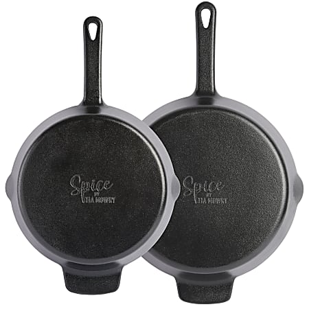 Spice by Tia Mowry Savory Saffron Pre Seasoned 2 Piece Cast Iron ...