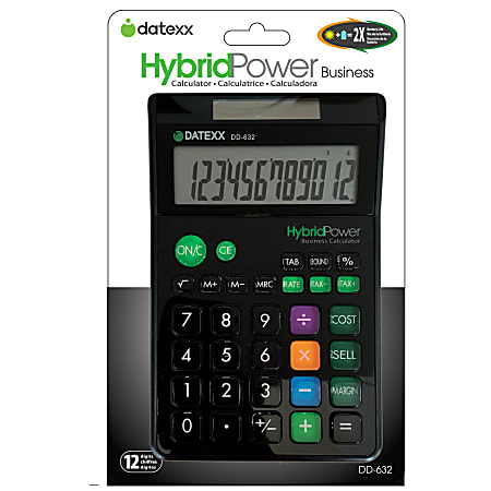 Datexx DB 632B Hybrid Designer Desktop Calculator - Office Depot